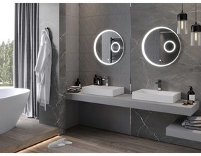 Mexen Ella, LED koupelnové zrcadlo s podsvícením a kosmetickým zrcátkem 60x60 cm, 6000K, ochrana proti zamlžování, 9811-060-060-611-00