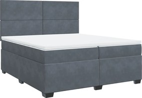 Box spring postel s matrací tmavě šedá 200x200 cm samet 3290997