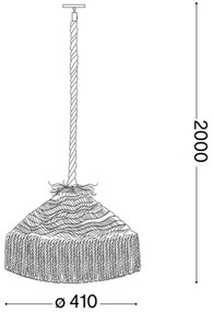 Ideal Lux - Lustr na lanku CANAPA 1xE27/15W/230V pr. 41 cm hnědá