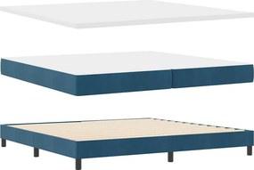 Postel s boxspringem s čelo Tmavě modrá 200 x 200 cm samet 3339198