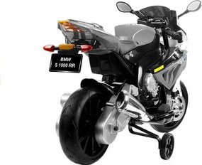 LEAN CARS Elektrická motorka pro děti BMW S1000RR stříbrná tříkolová