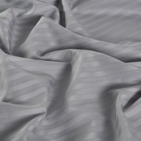 Damaškové saténové prodloužené povlečení Pruh 10 mm - Silver Velikost: 140 x 220 + 70 x 90