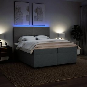 Box spring postel s matrací tmavě šedá 200x200 cm textil 3292889