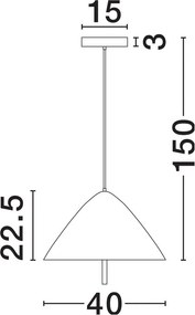 Matně černé kovové LED závěsné svítidlo s kovovým stínidlem ø 40 cm Oros – Nova Luce