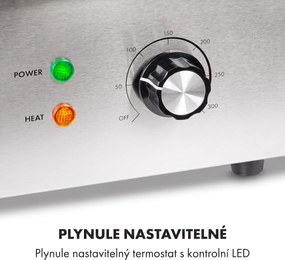 Klarstein Grillmeile 3000GR, elektrický gril, 3000 W, 54,5 x 35 cm, hladký/žebrovaný