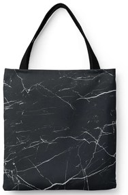 Nákupní taška Rysy na mramoru - grafitový vzor imitující povrch kamene