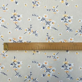 Ervi Bavlněná látka/plátno š.240cm -  Třešňový květ na béžovém  - 25732-16