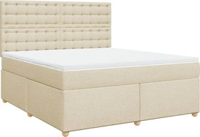 Box spring postel s matrací krémová 180x200 cm textil 3293678