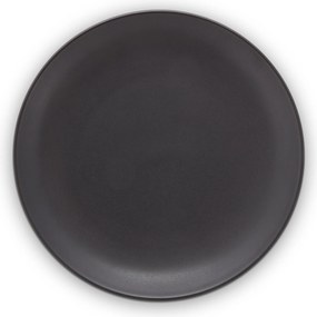 vtwonen Matt Black talíř Ø 20 cm, černý matný (Porcelánový snídaňový talíř v černé matné barvě)