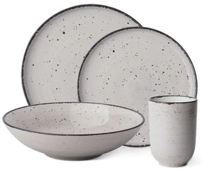 Porcelánový set 16 ks – Gaya Atelier šedé frkané - 453096