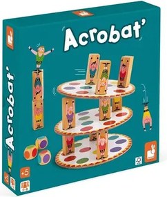 JANOD Akrobat / Společenská hra / Stavění věže / 57 dřevěných žetonů /