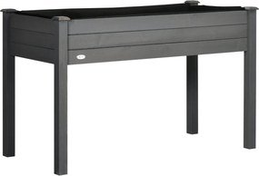 Vyvýšený zahradní záhon Outsunny rozměry 123L x 57W x 76H cm, obsahuje zavlažovací vložky + drenážní textilem, solidní jedlové dřevo | Aosom