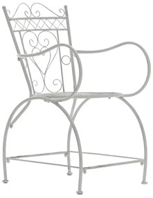 Kovová židle Sheela s područkami - Bílá antik