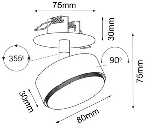 Brosline 3258 - Podhledové bodové svítidlo DROP 1xGX53/9W/230V černá