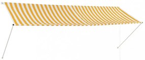 Zatahovací markýza 250x150 cm Dekorhome Bílá / žlutá