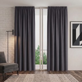 Dekorační závěs s řasící páskou 10 tmavě šedá 160x250 cm (cena za 1 kus) MyBestHome