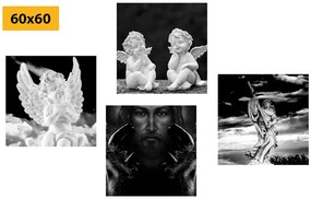 Set obrazů nebeská radost v černobílém provedení Varianta: 4x 40x40