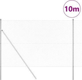 Oplocení na řetězcích se upevňuje na zem 10 x 1,5 m Stříbrná 3351128