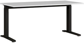 Šedý kancelářský stůl GEMA Leanor 160 x 80 cm s černou podnoží