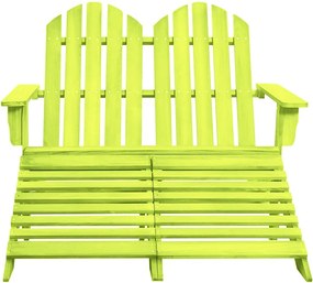 2místná zahradní židle Adirondack s podnožkou jedle zelená 315916