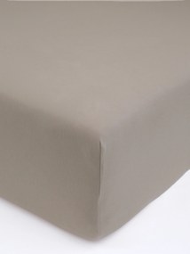 MK Lůžkoviny Jersey prostěradlo s elastanem Deluxe 220 × 200 cm – šedohnědé