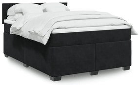 Box spring postel s matrací černá 140 x 190 cm samet 3288608