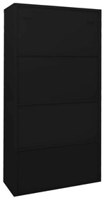 Kancelářská skříň s posuvnými dveřmi černá 90x40x180 cm ocel - Default Title
