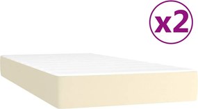 Box spring postel s matrací krémová 200x200 cm umělá kůže 3144628