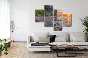 Vícedílný obraz Západ Slunce U Baltského Moře V Gdyni Nedostatek Nedostatek Přírodní plátno 240x150