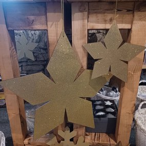 Vánoční ozdoba hvězda 40 cm zlatá, překližka, venkovní