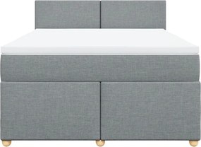 Box spring postel s matrací světle šedá 140 x 190 cm textil 3288968