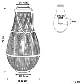 Proutěný lampion černý 77 cm TONGA Beliani