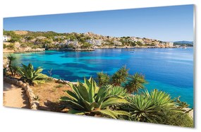 akrylový obraz Španělsko pobřeží moře město 125x50 cm