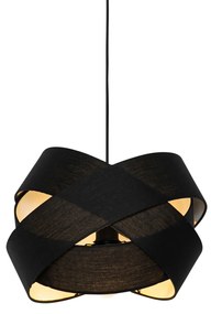 Moderní závěsná lampa černá - Látková