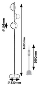 Rabalux 74223 - Stojací lampa JULES 3xG9/5W/230V