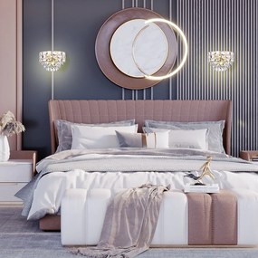 Nástěnné svítidlo Luxuria, 1x křišťálové/zlaté kovové stínítko
