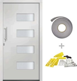 Vchodové dveře hliník a PVC bílé 110 x 210 cm 3056823