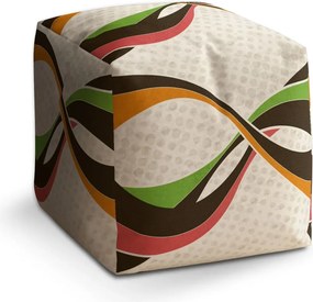 Sablio Taburet Cube Retro abstrakce - 50x50x50 cm