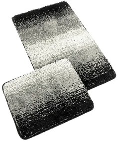 Bellatex koupelnové předložky BANYSILVER bez výkroje sada 60x100, 60x50 cm Černá,Šedá