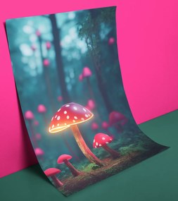 Plakát - Kouzelná neonová houba (Neon Magic Mushroom) FeelHappy.cz Velikost plakátu: A2 (42 x 59,7 cm)