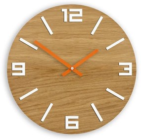 Nástěnné hodiny Arabic hnědo-bílo-oranžové