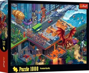 TREFL Puzzle Pixelové město / 1000 dílků / 68 x 48 cm