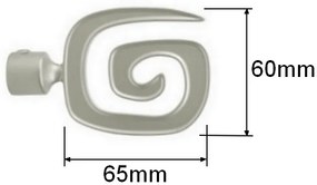 GARNÝŽE-HEBR Garnýž Labirynt matná stříbrná jednoduchá 380 cm