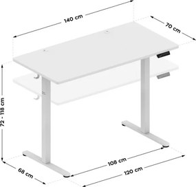 Elektrický výškově nastavitelný stůl Mark Adler Leader 7.3 bílý