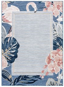 Dywany Łuszczów, Kusový koberec Botanic 65240 Flamingo navy – na ven i na doma, 117x170, modrá, chodba / předsíň