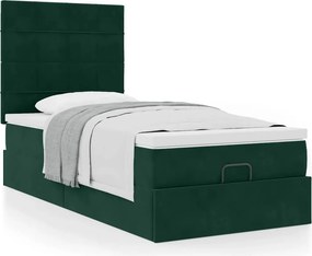 Osmanský rám postele s matracemi tmavě šedá 90x200cm samet 3313448