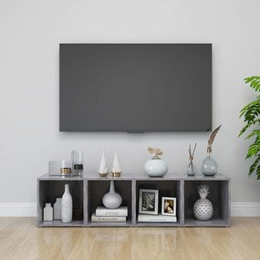 TV stolky 4 ks betonově šedé 37 x 35 x 37 cm kompozitní dřevo
