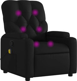Masážní polohovací křeslo černé, umělá kůže 3205676