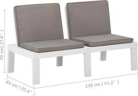 Zahradní lavička s poduškou plast bílá 315848
