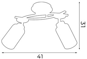 Stropní svítidlo TOKIO 2xE27/60W/230V